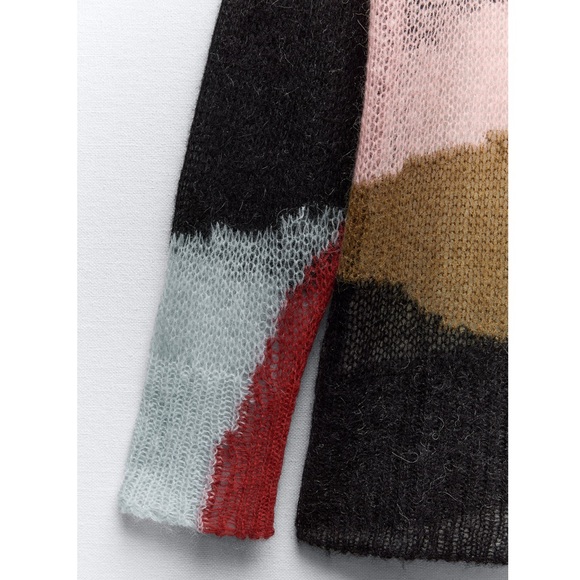 Zara | Sweaters | Zara Colorblock Open Knit Sweater | Poshmark